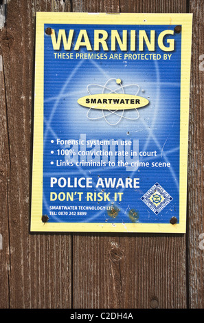 A Smartwater warning sign Stock Photo - Alamy