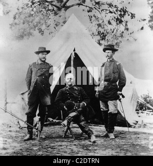 Union Major General Ambrose E. Burnside c. 1862. His distinctive facial ...