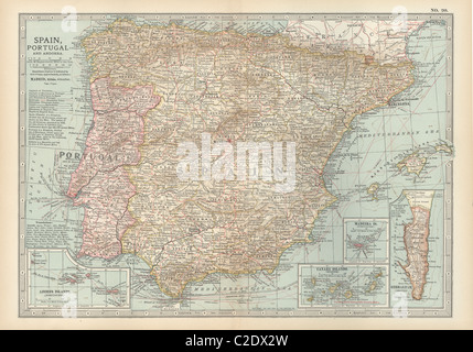 Azores, Madeira, and Canary Islands, political map. Autonomous regions ...