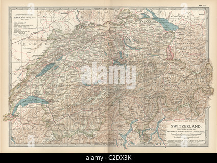 Lake Lucerne. Schwyz Zug Zurich Unterwalden Switzerland. BARTHOLOMEW ...