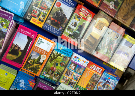Tourist attraction brochures rack Suffolk East Anglia Stock Photo - Alamy