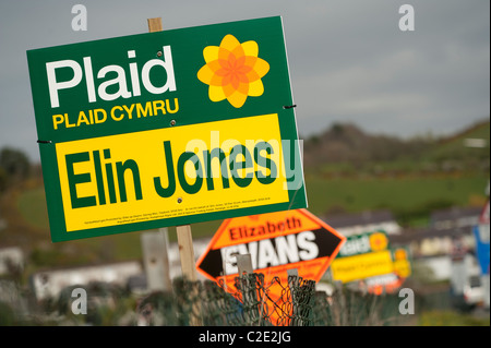 Plaid Cymru 2011 Wales Assembly Government election campaign banners in ...