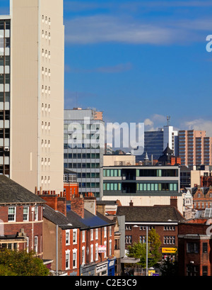 Nottingham city centre skyline. The modern Ibis hotel and Nottingham ...