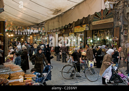 Damascus Syria Bazaar Souq clothes dress cloth drapery silk Stock Photo ...