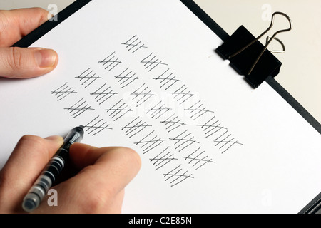 Tally clerk, counting things, check list Stock Photo - Alamy