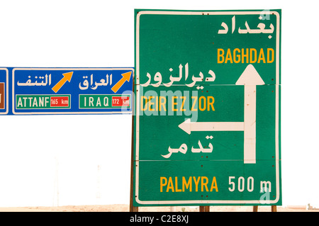 Damascus Iraq Attane Syria Road traffic Sign truck Stock Photo - Alamy