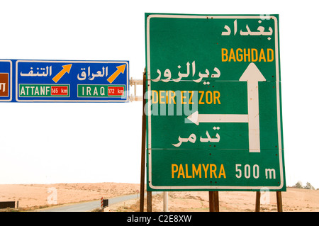 Damascus Iraq Attane Syria Road traffic Sign truck Stock Photo - Alamy
