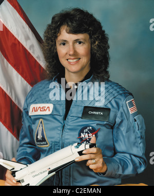 American teacher and astronaut Sharon Christa McAuliffe, USA 1985 Stock ...