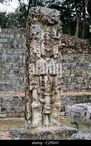 Mayan glyphs of ruins of Copan, UNESCO World Heritage Site, Honduras ...