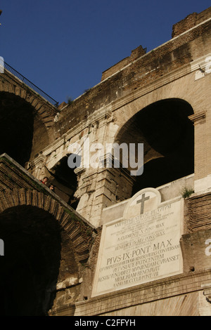 The Colosseum, Rome, Italy, wall plaque, Latin inscription Stock Photo ...