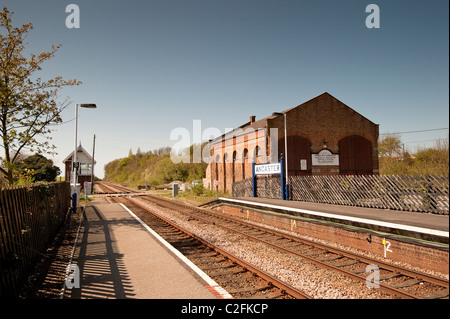 The signal box at Ancaster railway station, Lincolnshire, England Stock ...