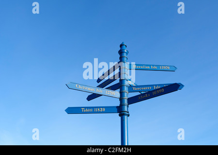 Sign post in the village of Whitby North Yorkshire Stock Photo - Alamy