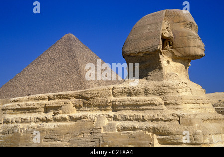 The Great Sphinx of Giza. Monolith built by the Pharaoh Kharfe on the ...