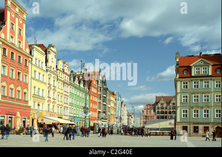 Old Market Wroclaw on a spring sunny day Poland Spiz Brewery Spiz ...