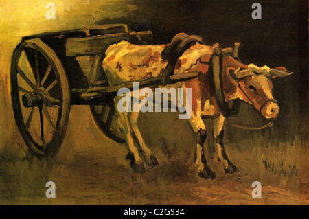Gogh Cart with Red and White Ox by Vincent Van Gogh, 1888 Stock Photo ...