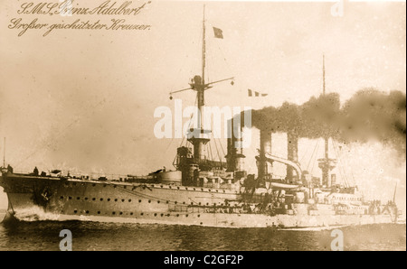 PRINCE ADALBERT German heavy cruiser, Photograph shows the SMS Prinz ...
