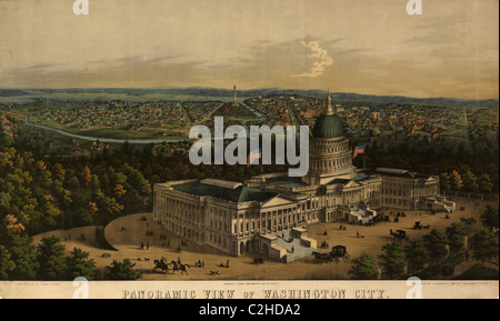 Bird's eye view of Washington D.C. with the U.S. Capitol up front Stock ...