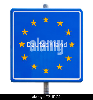 Road sign Germany European Union border crossing Stock Photo - Alamy