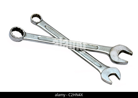 The two rusty wrenches isolated on a white background Stock Photo - Alamy