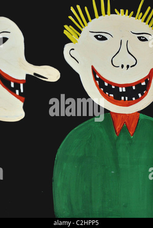 Illustration of a Man Making Funny Faces Stock Photo - Alamy