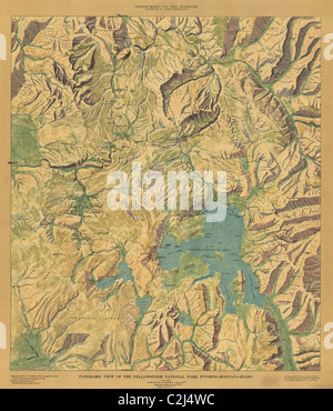 Panoramic view of the Yellowstone National Park, Wyoming-Montana-Idaho ...