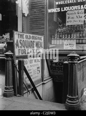 Old Original Square Meal for a Nickel Stock Photo - Alamy