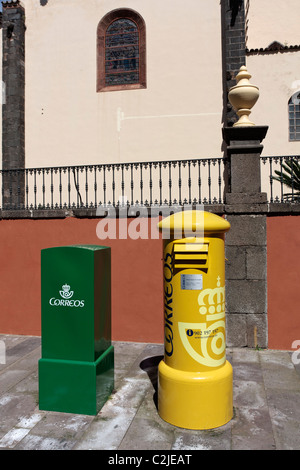 Spanish Post office boxes at the post office. The mail boxes are lined ...
