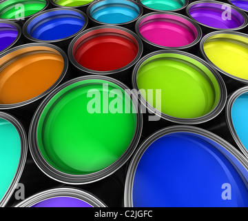 bucket with paint Stock Photo - Alamy