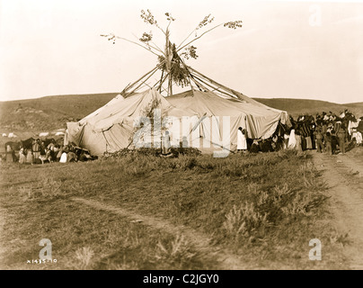 Sun dance in progress-Cheyenne, c1910 Stock Photo - Alamy