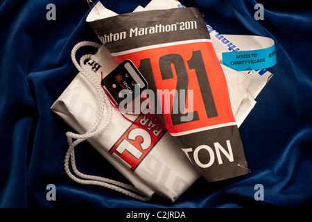 Marathon runner race number timing tag for shoe and clothes bag Stock ...