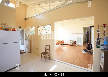 interior kitchen room in brown and pink tones Stock Photo - Alamy