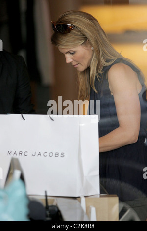 Lori Loughlin carrying a Marc Jacobs shopping while out shopping on ...