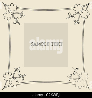 floral frame with sample text Stock Photo - Alamy