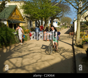 People shops main village street island Sark Channel Islands Stock ...