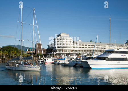 The Marlin Marina with city skyline in background. Cairns, Queensland ...