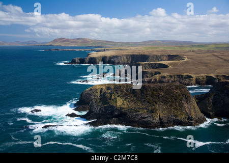 A view of the wild coast at Erris Head on the northern tip of the ...
