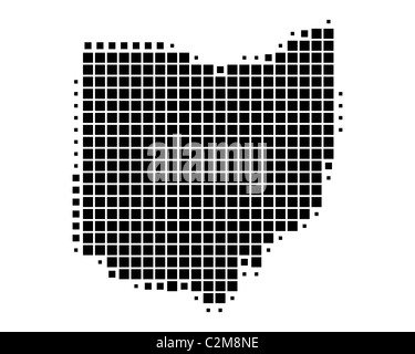 Square dots pattern map of Ohio. Dotted pixel map with flag isolated on ...
