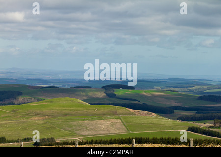 The Cheviot hills marking the border between England and Scotland in ...