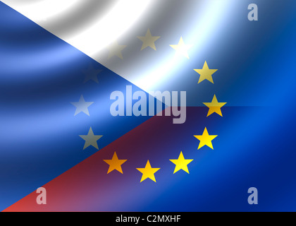 Czech Republic and EU flag Stock Photo - Alamy