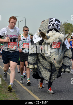 The Rhino - Virgin London Marathon 2011 Stock Photo - Alamy
