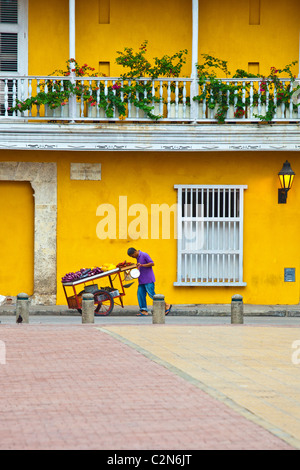 Vegetable vendor pushing his cart, in India Stock Photo - Alamy