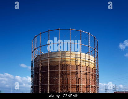 gas storage towers london Stock Photo - Alamy