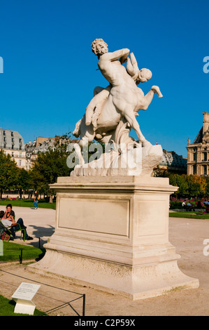 Europe, France, Paris. Le Centaure Nessus Enlevant Dejanire, a statue ...