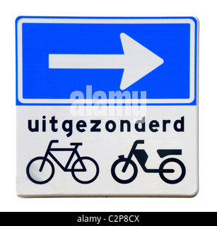 no right turn except bikes sign Stock Photo - Alamy