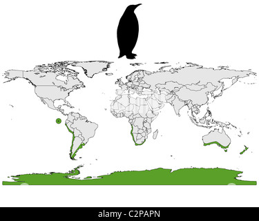 penguins distribution map Stock Photo - Alamy