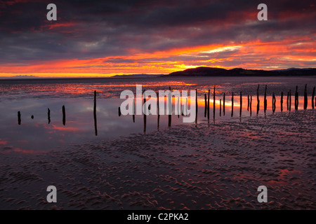 Sunset on the Solway Firth at Mersehead, Dumfries and Galloway Stock ...