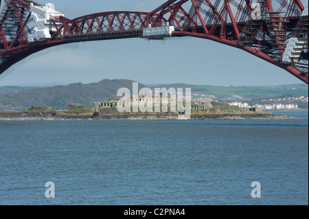 Inchgarvie Island under the Forth Rail Bridge, Edinburgh, Scotland ...