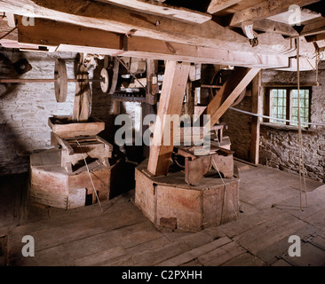 Interior view of a water mill for grinding wheat Stock Photo - Alamy