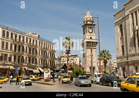 Aleppo Town City center Syria Syrian clock tower Stock Photo - Alamy