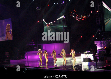 Girls Aloud performing live at the O2 Arena on their 'Tangled Up' tour ...